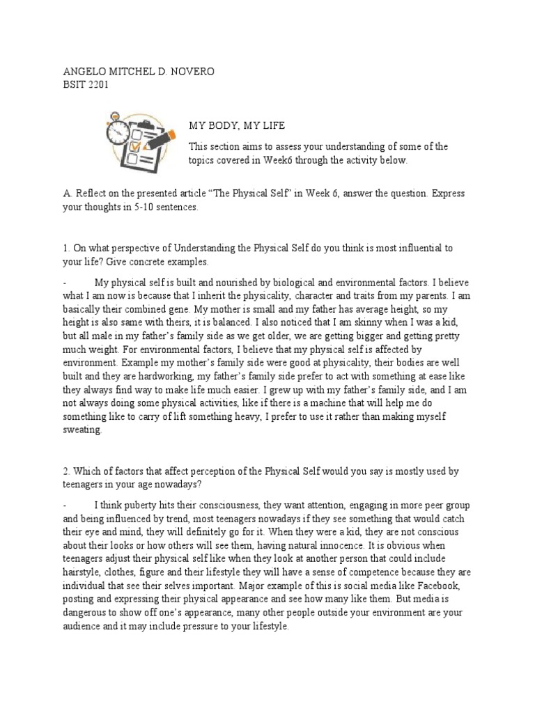 My Body My Life - UTS | PDF | Adolescence | Self