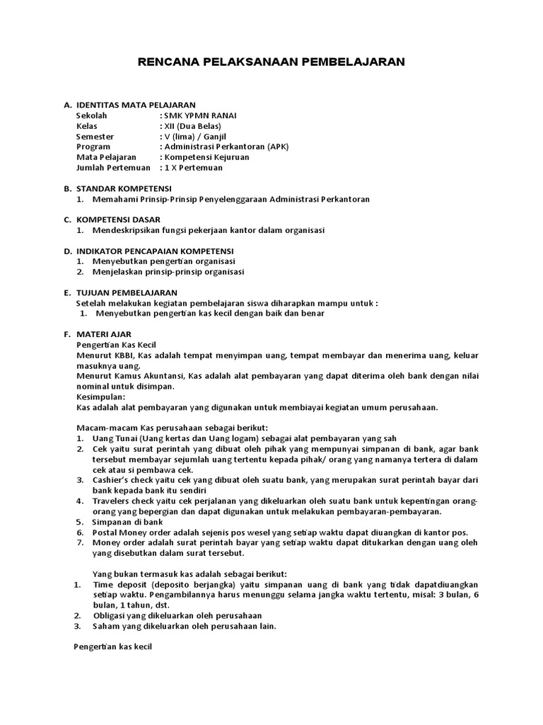 RPP Prinsip Adm | PDF