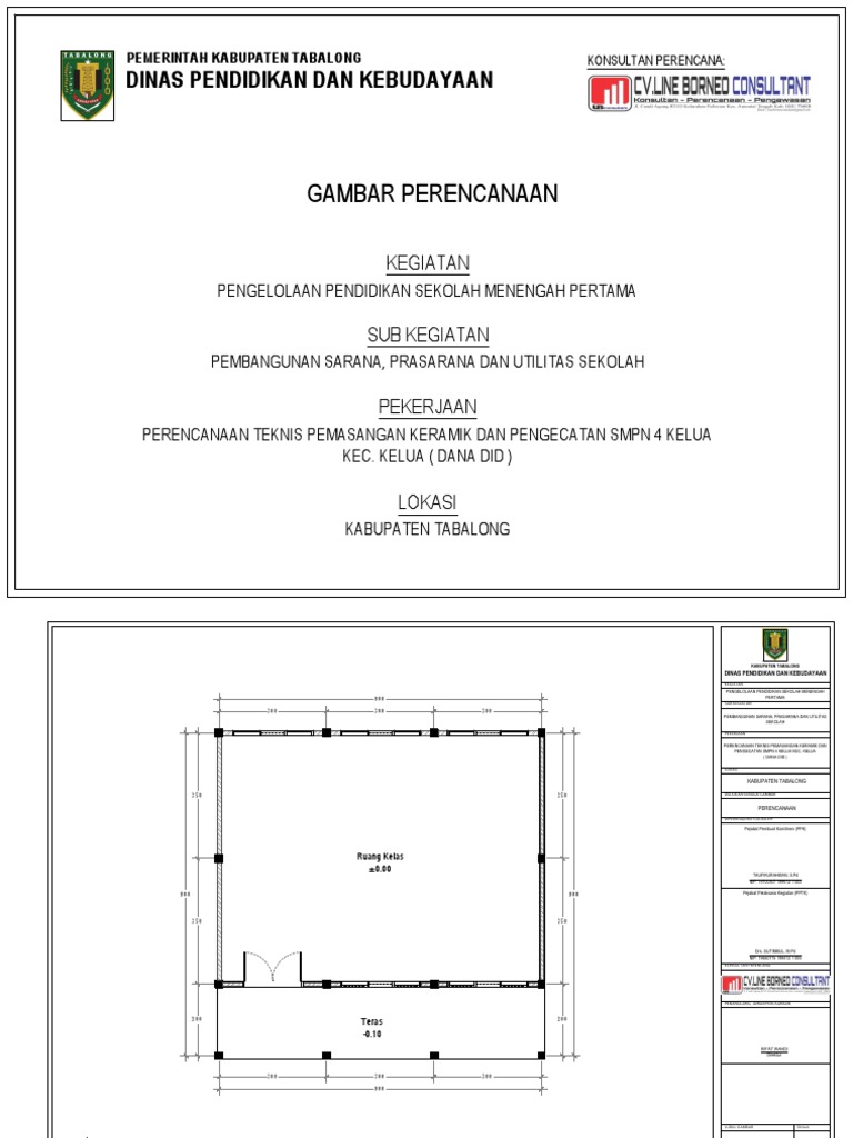 Rencana Pemasangan Keramik SMPN 4 Kelua | PDF