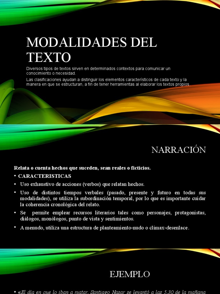 Modalidades Del Texto | PDF | Realimentación | Verbo