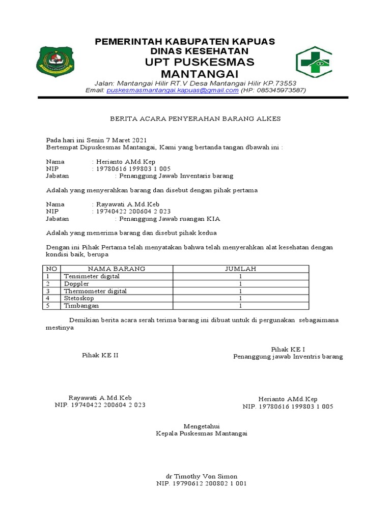 Berita Acara Barang | PDF