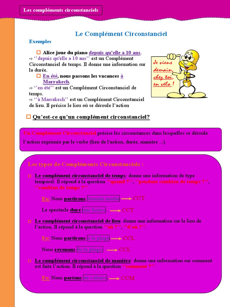 Les Complements Circonstanciels 1 | PDF | Sciences cognitives ...