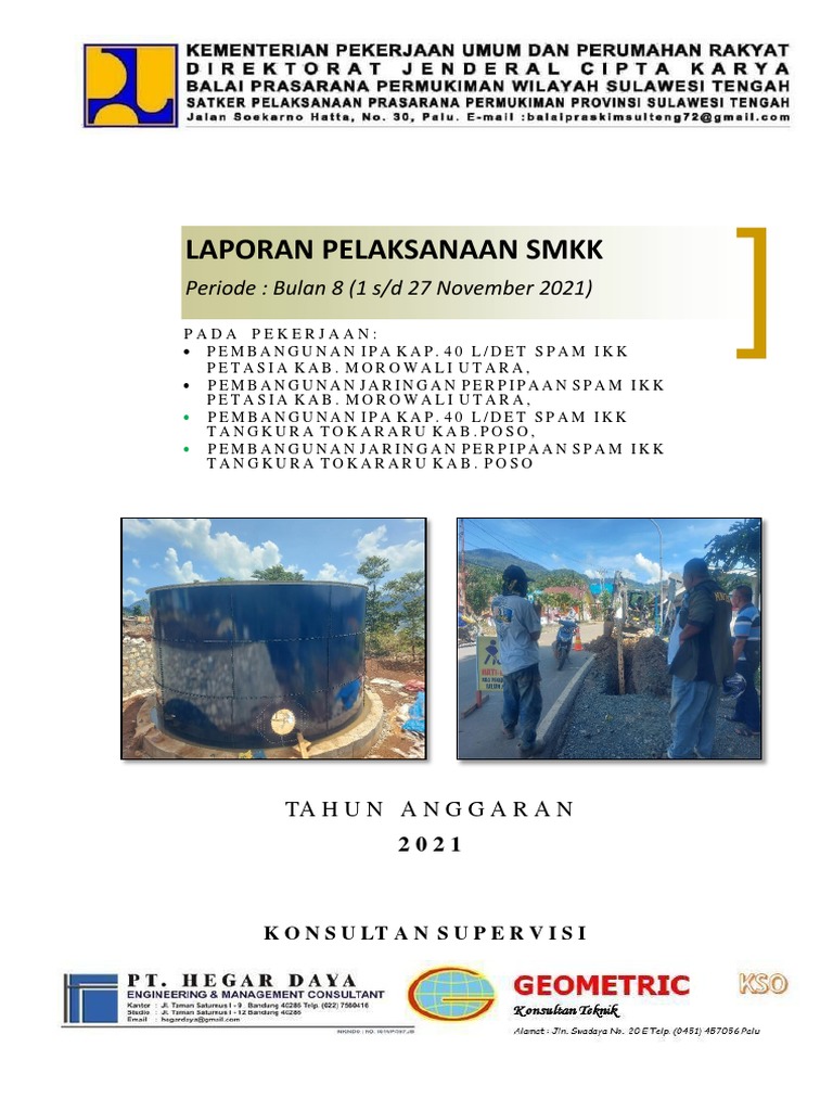 Laporan Supervisi SMKK SPAM Sulteng | PDF