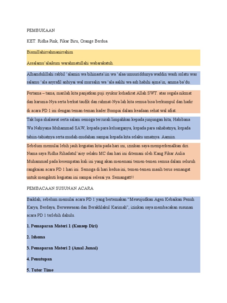 Script Tandem MC 2 Ridha Fikar | PDF | Gaya Hidup