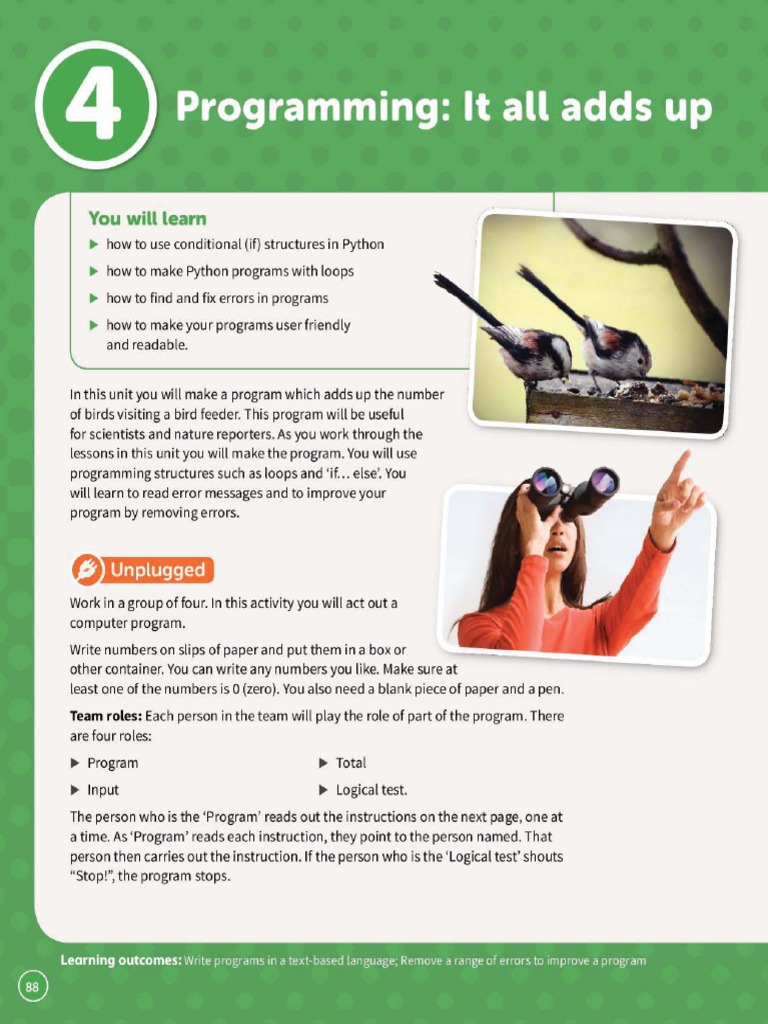 Unit 4-Programming (It All Adds Up) | PDF