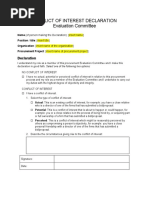 Conflict of Interest Declaration Form | PDF