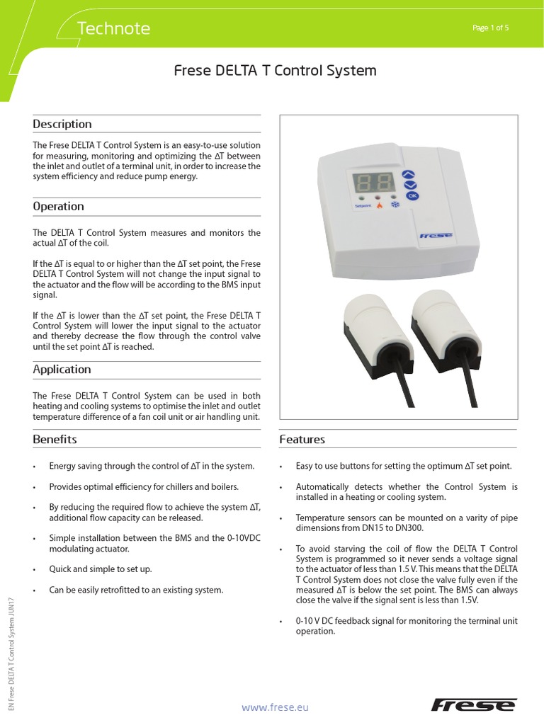 4-1 EN Frese DELTA T Control System JUN 17 | PDF | Inductor | Pump