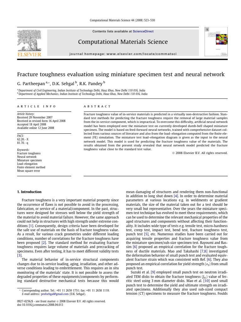 Fracture Toughness via Miniature Test | PDF | Fracture | Strength Of ...