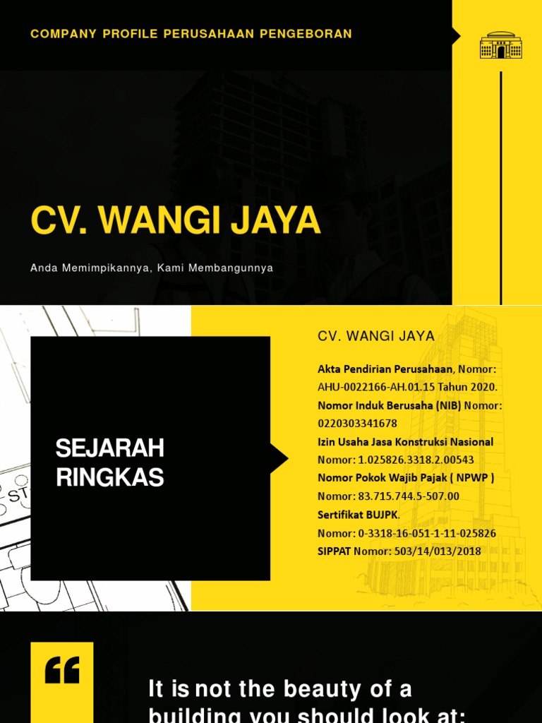 Company Profile CV Wangi Jaya | PDF