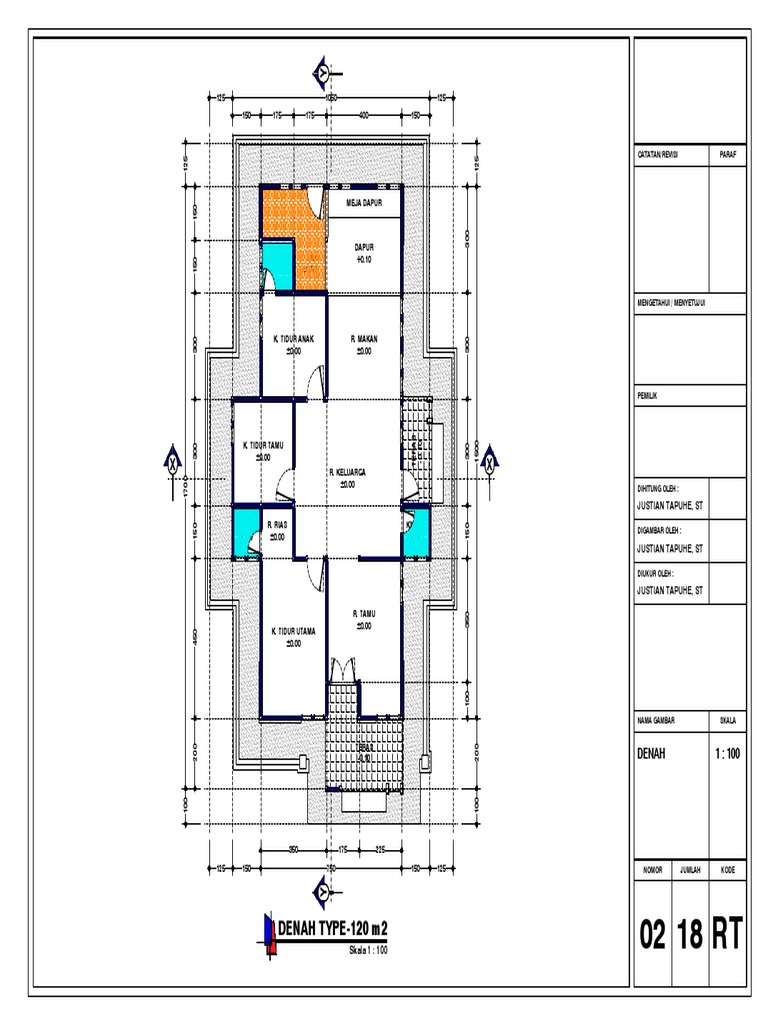 Denah dan Rencana Pondasi Rumah 120 m2 | PDF