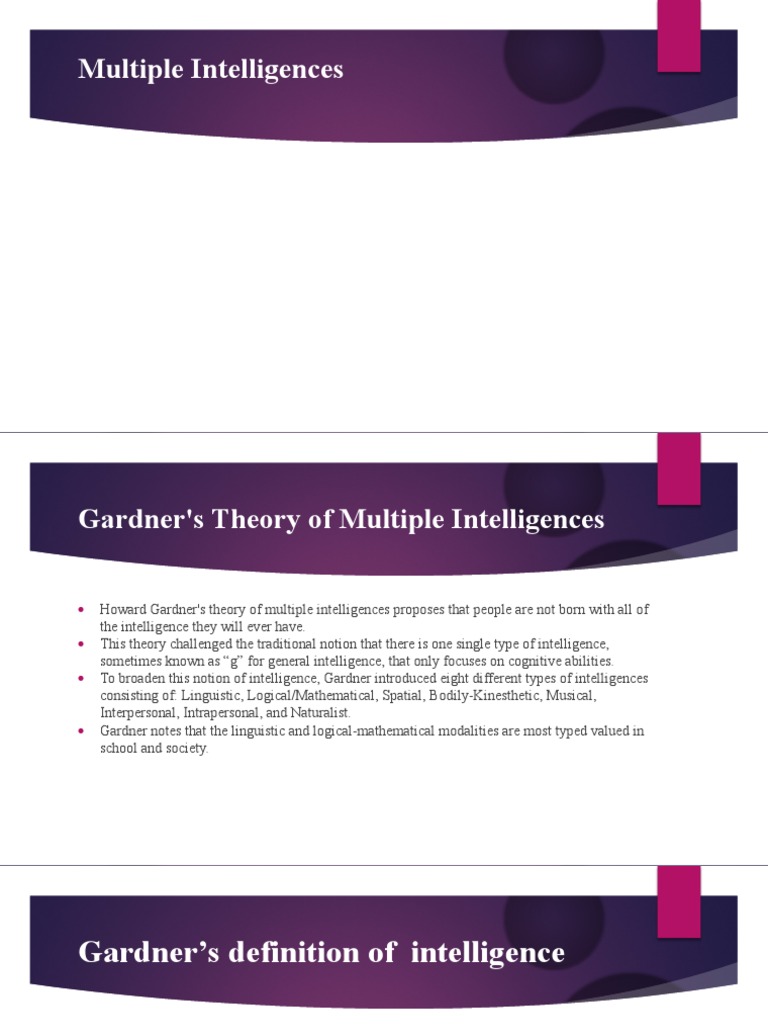 Multiple Intelligences | PDF | Cognitive Psychology | Cognitive Science