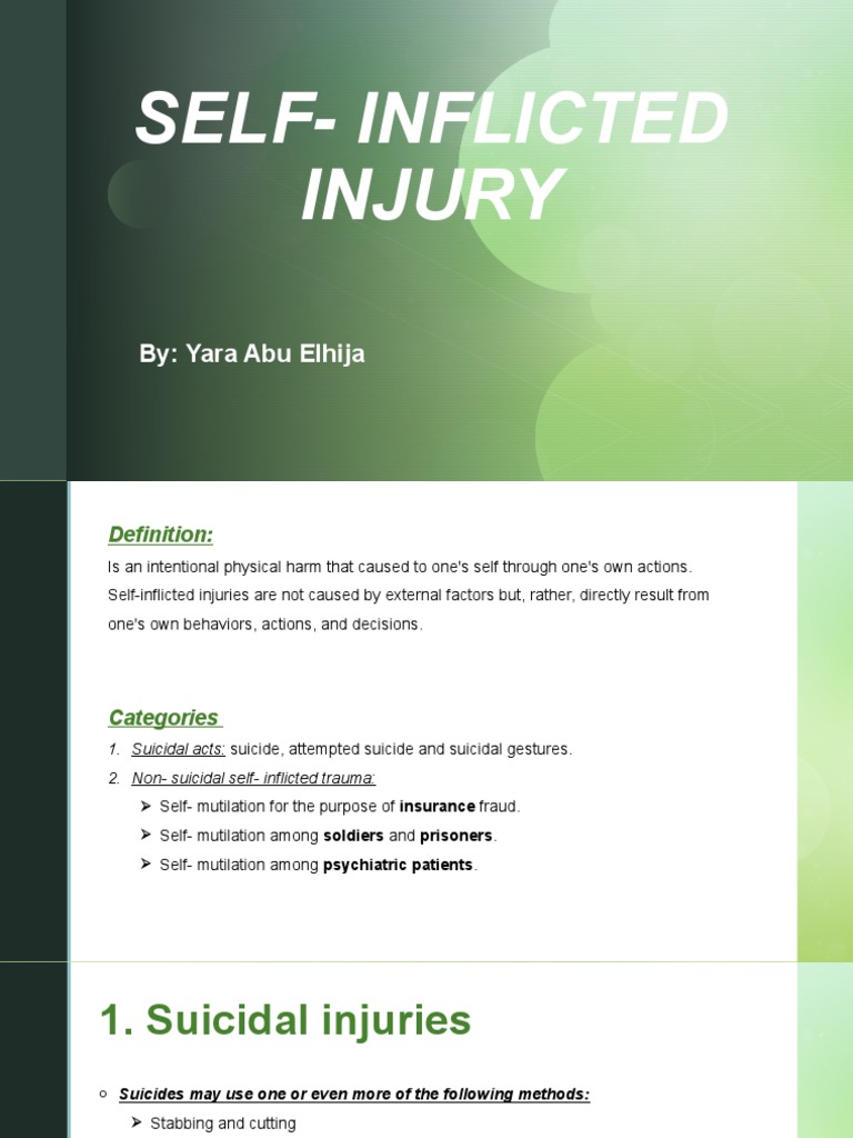 Self - Inflicted Injury | PDF | Common Carotid Artery | Suicide
