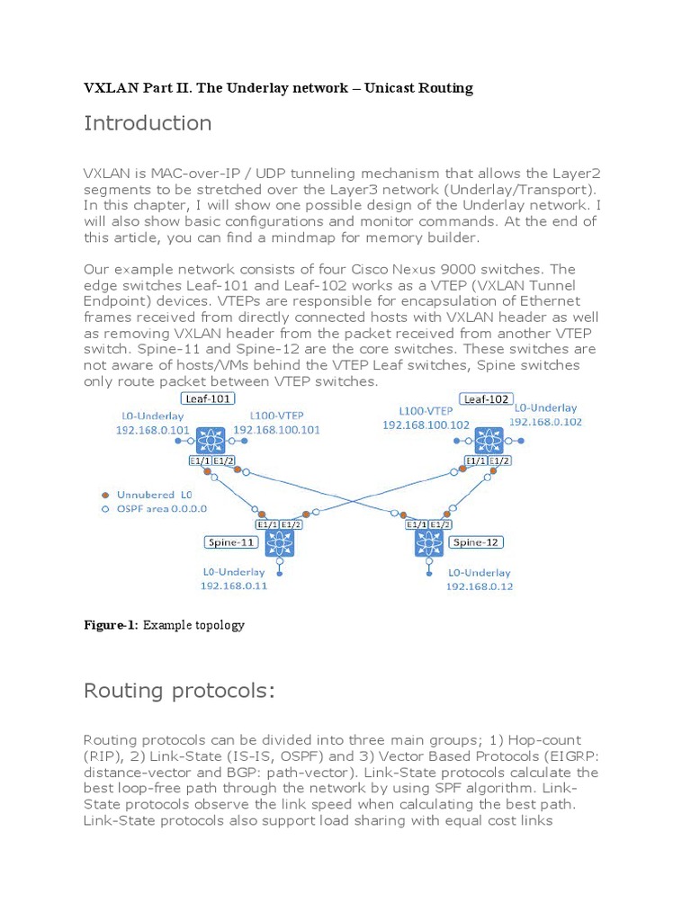 02 - VXLAN Part II. The Underlay Network - Unicast Routing | PDF | Routing | Computing