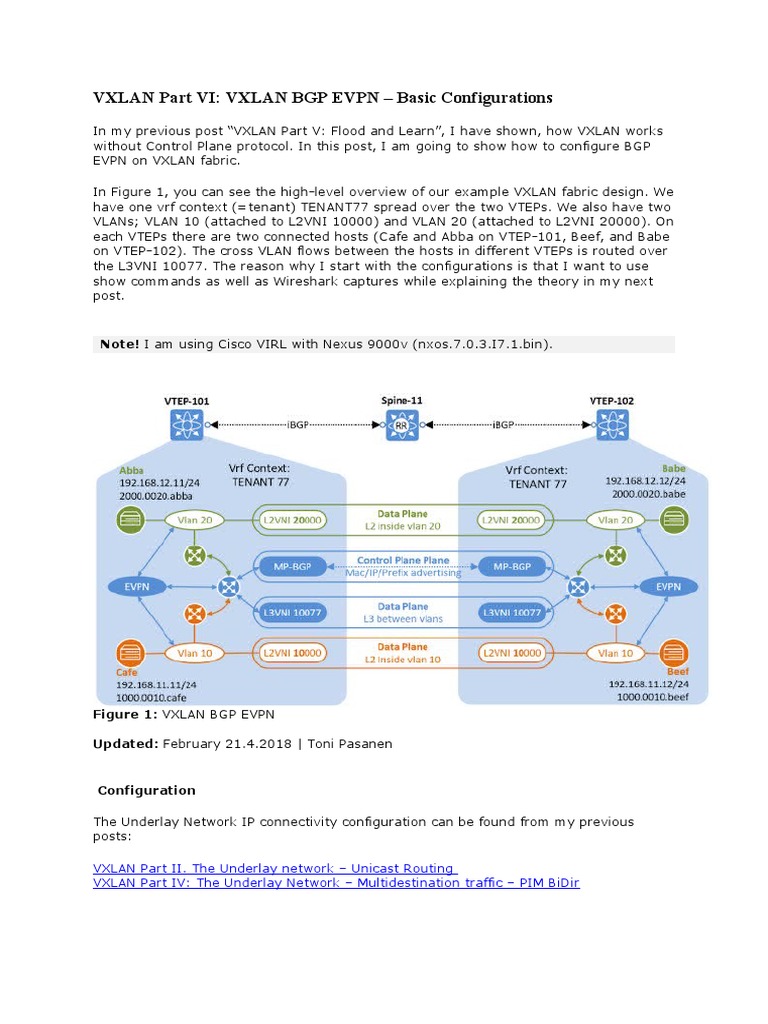 06 - VXLAN Part VI VXLAN BGP EVPN – Basic Configurations | PDF | Ip Address | Routing