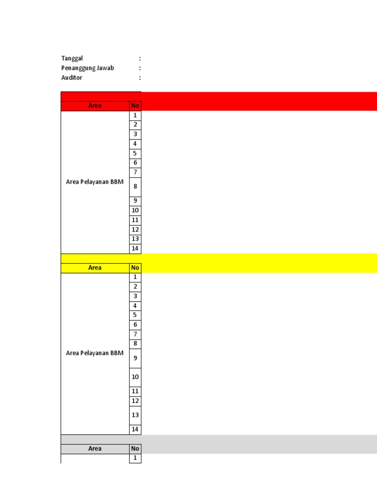 Cheklist Audit 5R | PDF