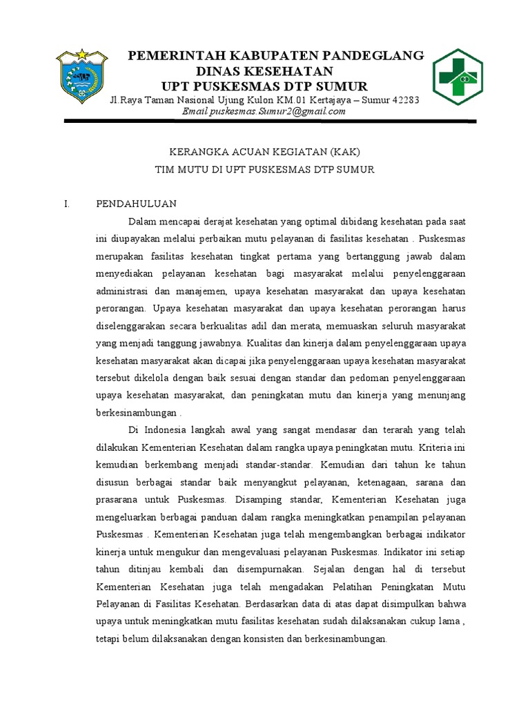 KAK Indikator MUTU Jangan Ilang Lagi WKWKK | PDF