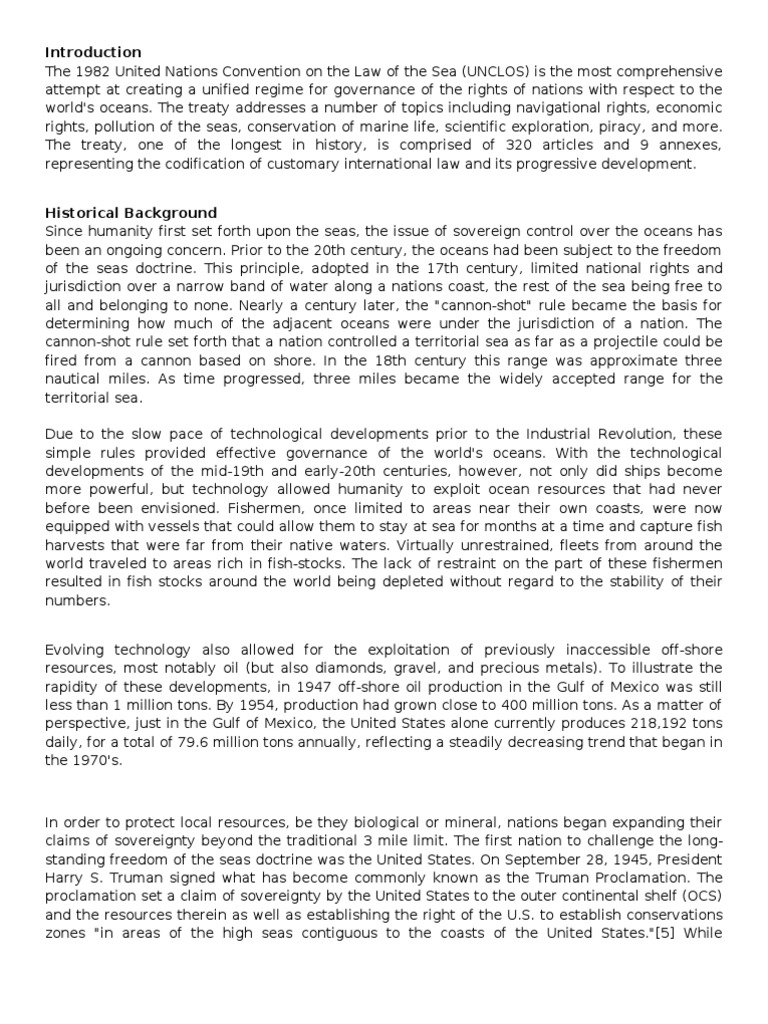 UNCLOS | PDF | Territorial Waters | United Nations Convention On The ...