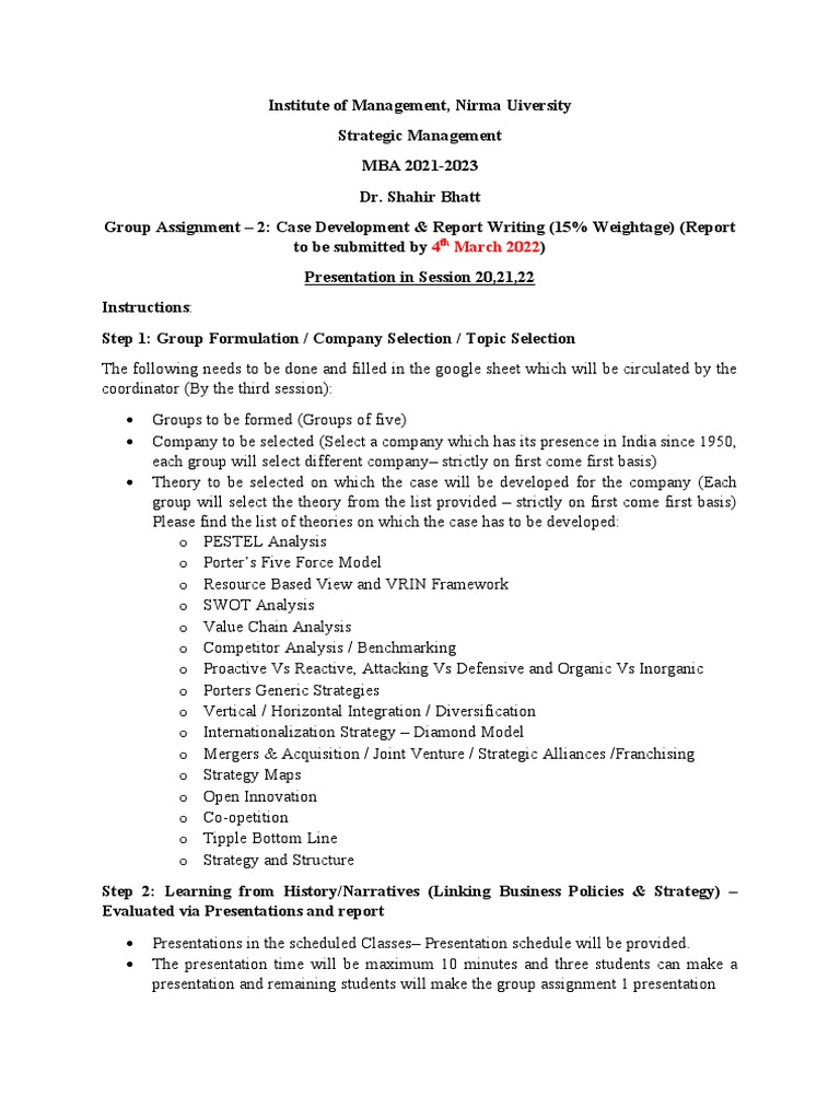 Group Assignment 2 2021-2023 | PDF | Strategic Management | Business