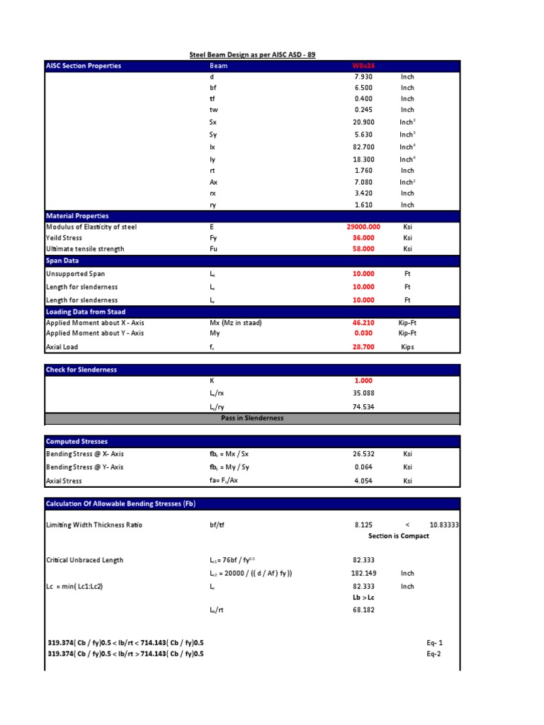 AISC ASD Steel Beam Design Guide | PDF | Beam (Structure) | Bending