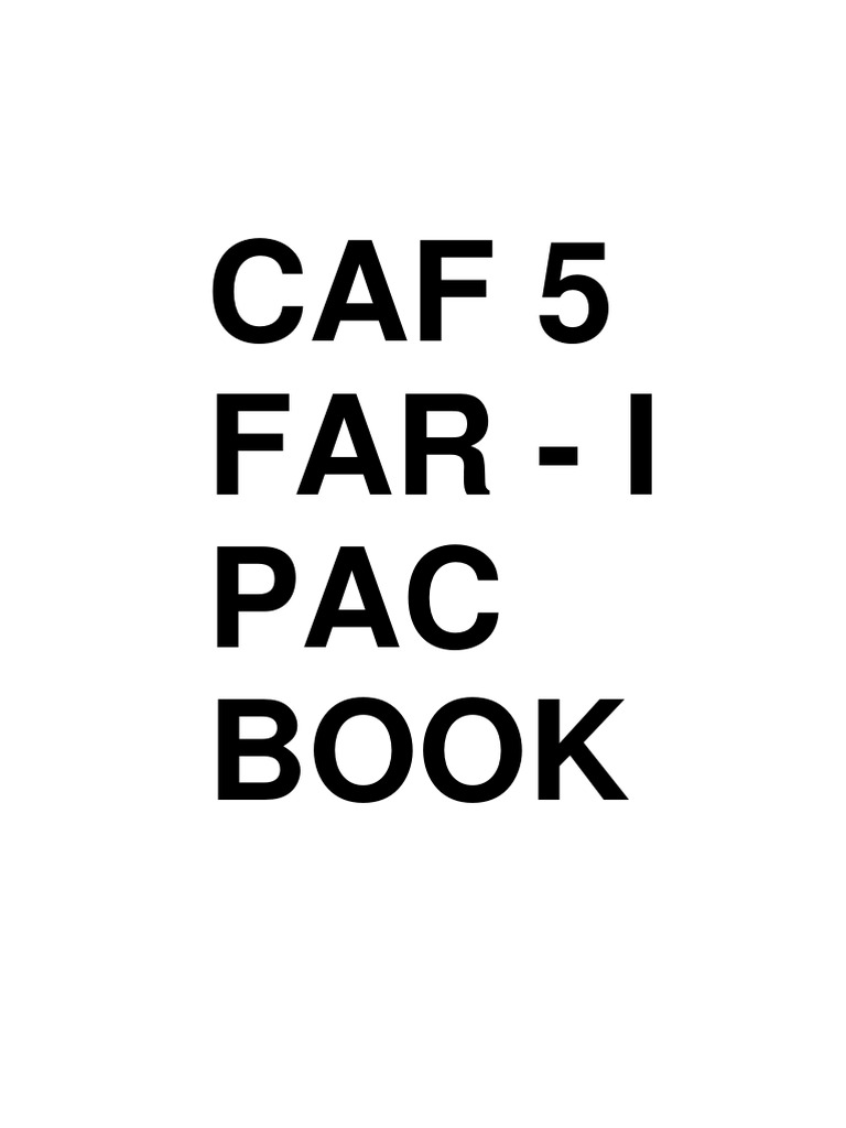 Caf-5 Far-1 Pac Book | PDF | Dividend | Retained Earnings