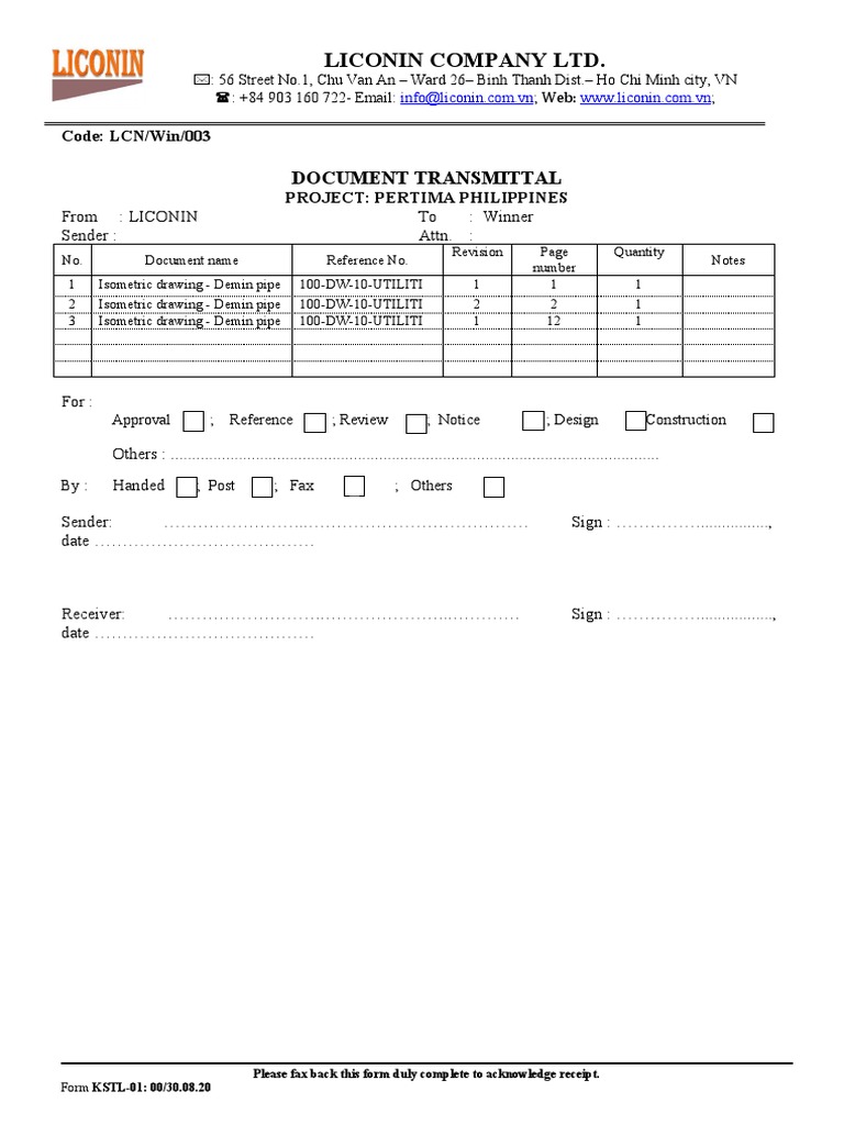Document Transmittal - 07012022 | PDF