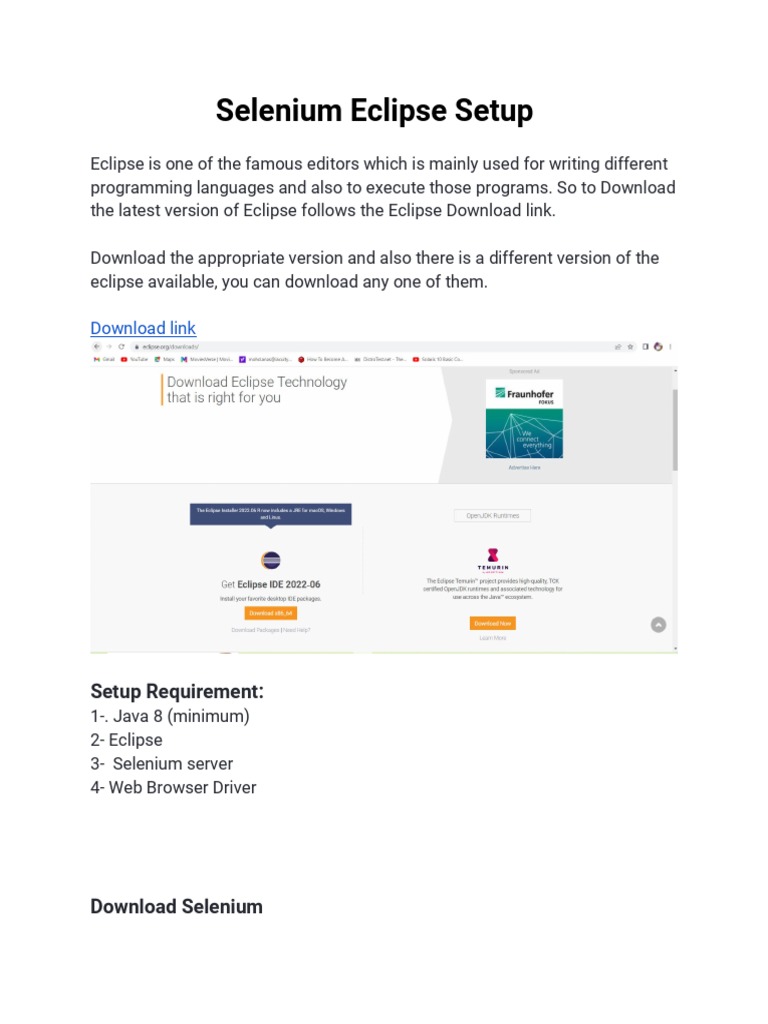 Selenium Eclipse Setup In 40 Characters Pdf