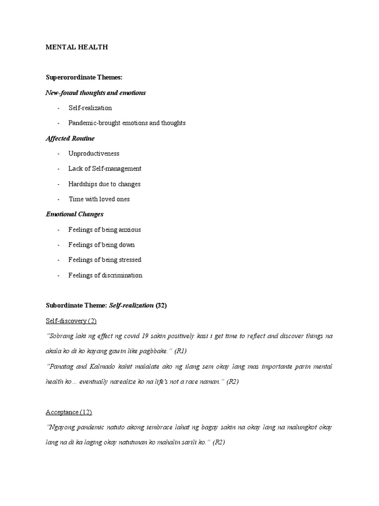 Mental Health Status Code Draft-3 | PDF