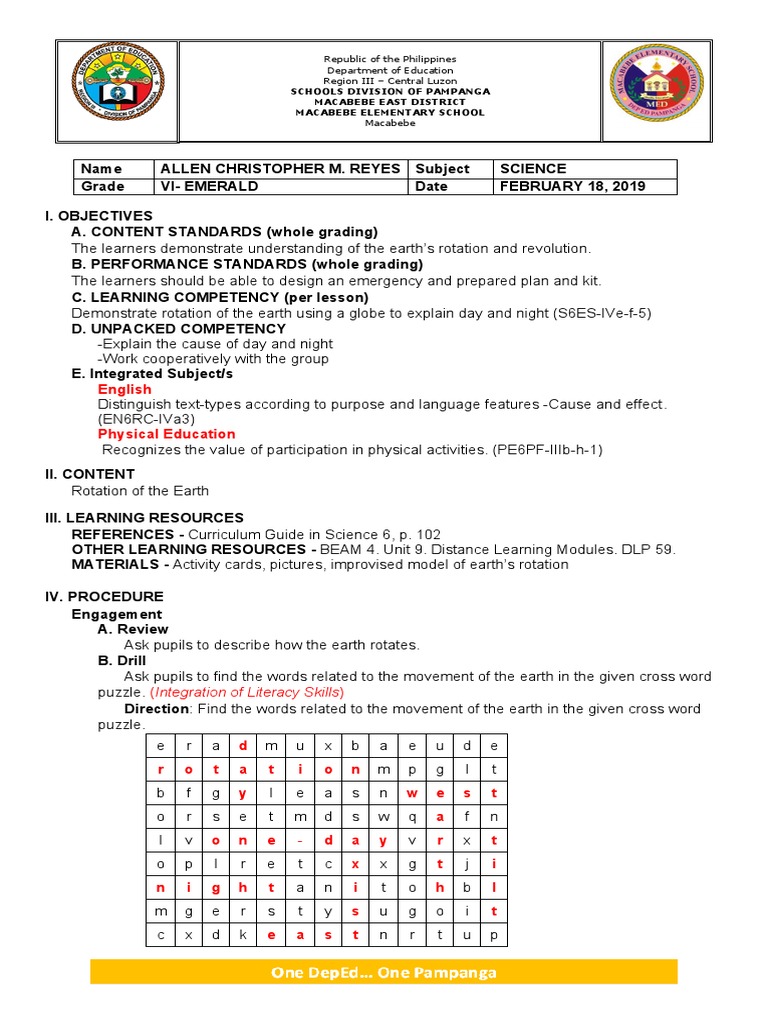 Causes of Day and Night | PDF | Rotation | Earth