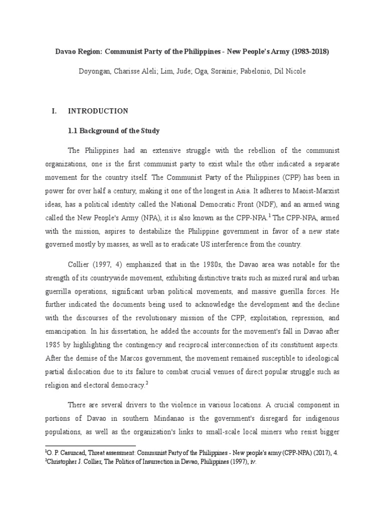 Davao NPA Case Study | PDF | Rodrigo Duterte