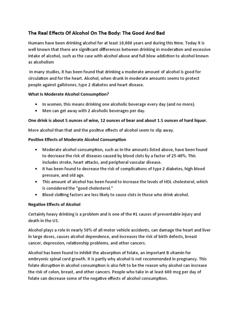 The Real Effects Of Alcohol On The Body | PDF | Alcoholism | Alcoholic ...