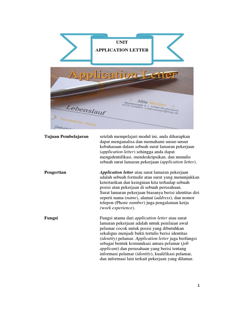 Application Letter | PDF