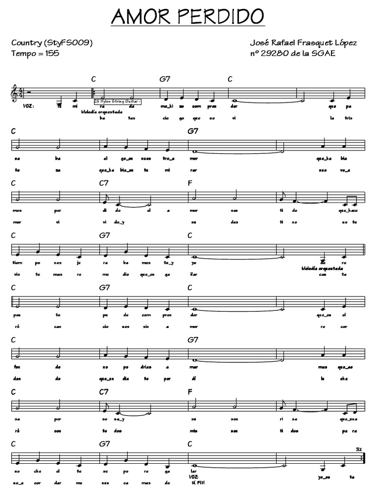 Amor Perdido (Partitura) L | PDF