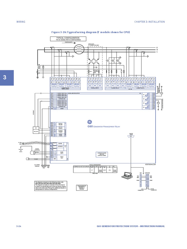 Figure 3-14: Typical Wiring Diagram (T Module Shown For CPU) | Download ...