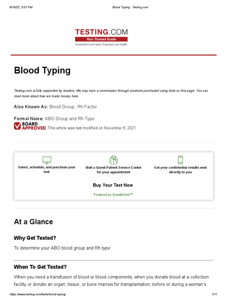 Blood Typing | PDF | Blood Type | Blood Transfusion
