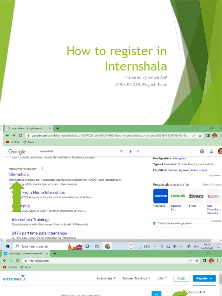 How To Register Through Internshala Internship | PDF