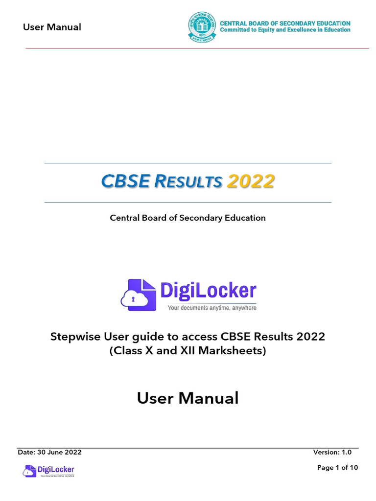 Cbse R: User Manual | Download Free PDF | Personal Identification ...
