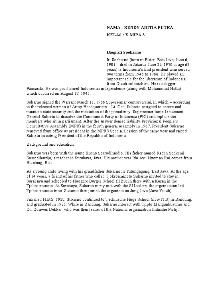 Nama: Rendy Aditia Putra Kelas: X Mipa 3 | PDF
