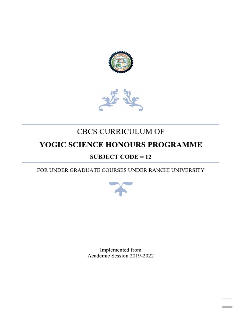 Ug Yogic Science Honours | PDF | Hatha Yoga | Asana