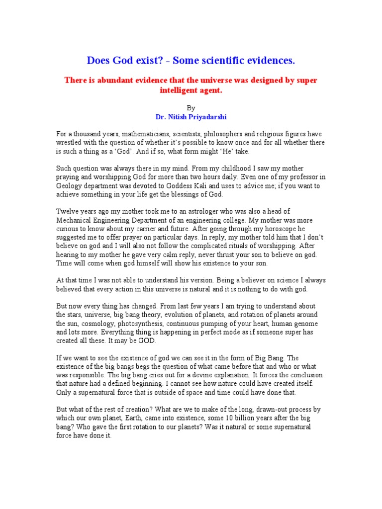 Scientific Evidence for God's Existence | PDF | Universe | Planets