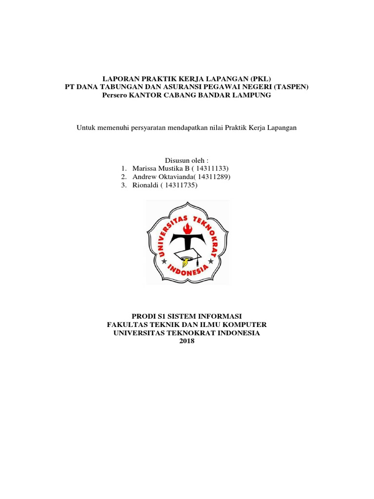 Laporan Praktik Kerja Lapangan PT TASPEN (Persero) | PDF