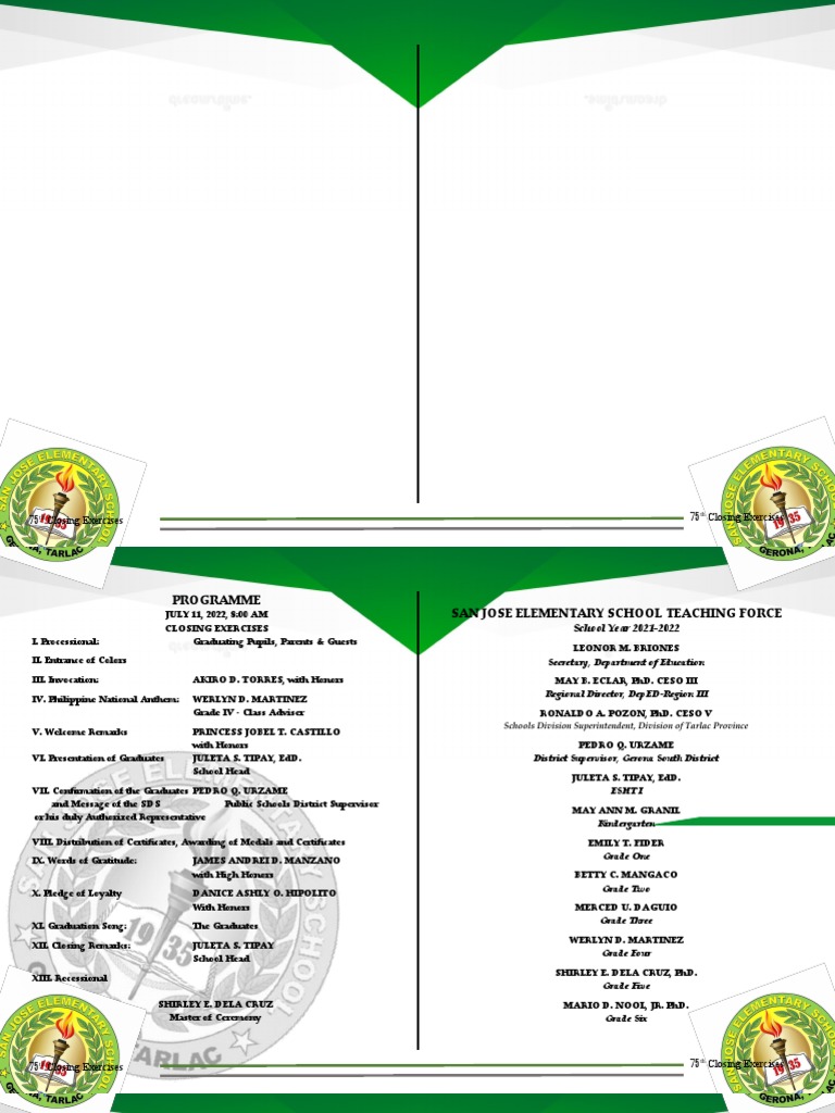 75 Closing Exercises 75 Closing Exercises: TH TH | PDF