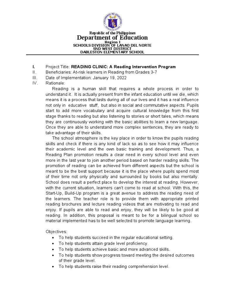 English-Reading-proposal | PDF | Reading Comprehension | Syllable