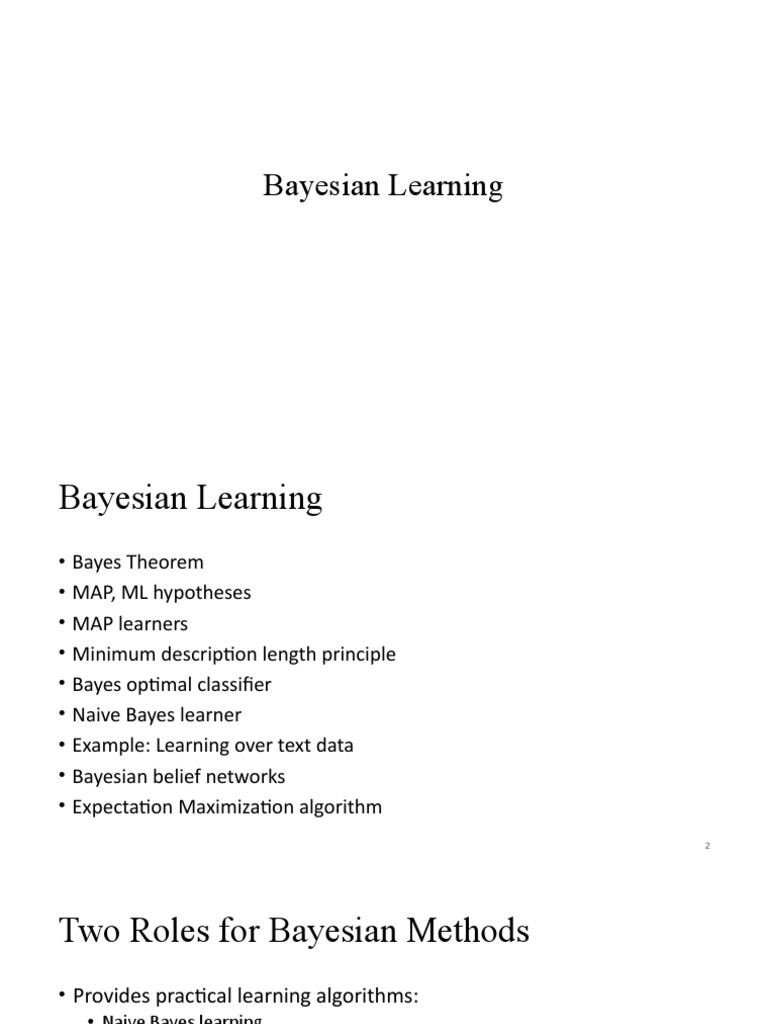Bayesian Learning | PDF | Bayesian Network | Bayesian Inference