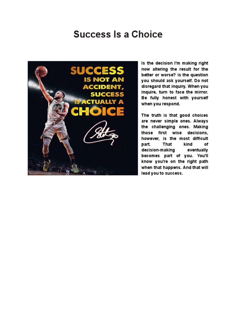 Choices That Lead to Success | PDF | Self-Improvement | Lifestyle