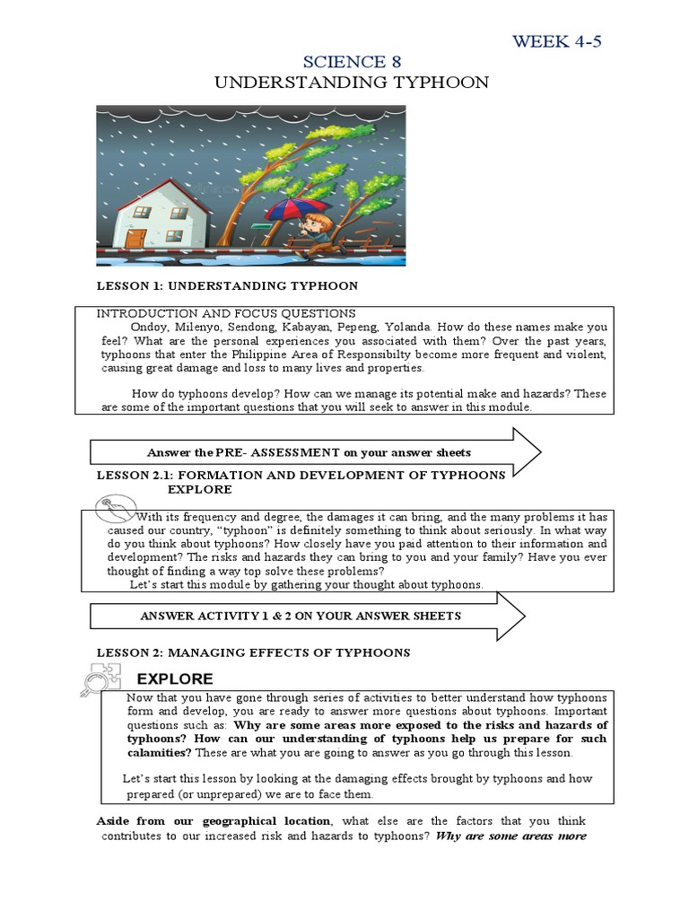 Quarter 2 SCIENCE 8 Module 2 WEEK 4 5 | PDF | Tropical Cyclones | Typhoon