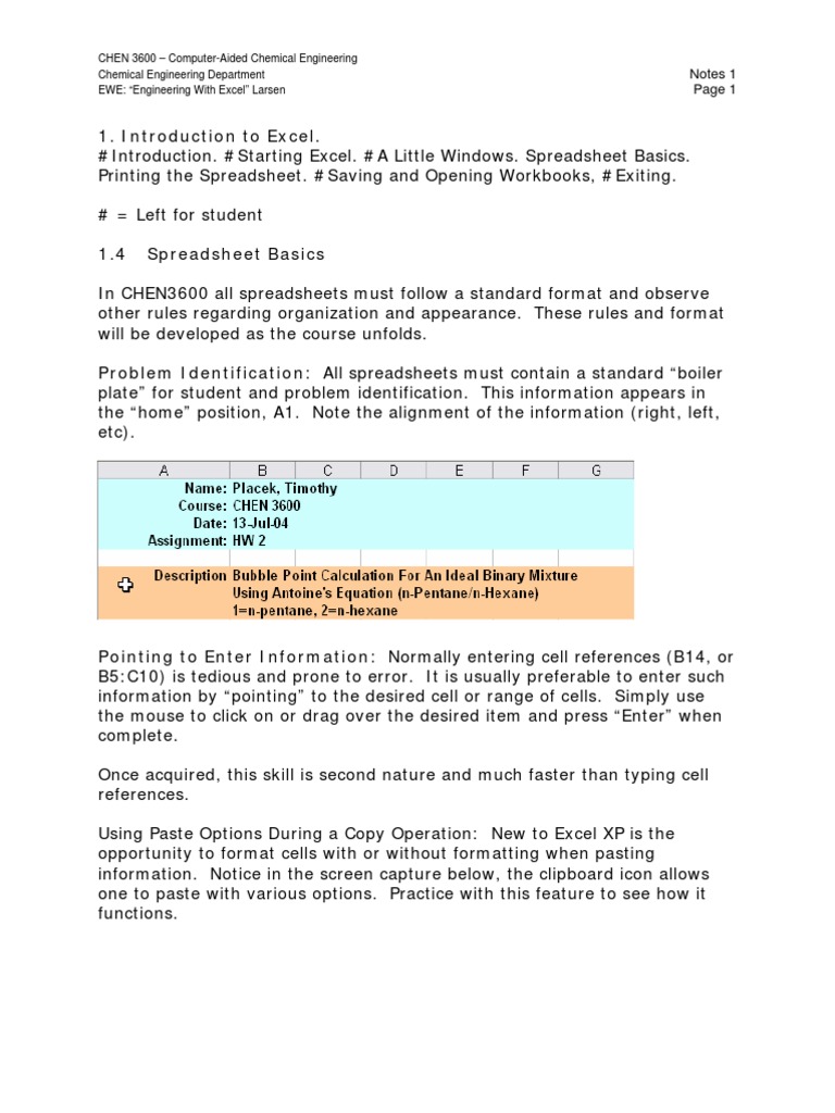 Excel Notes 1 | Microsoft Excel | Spreadsheet