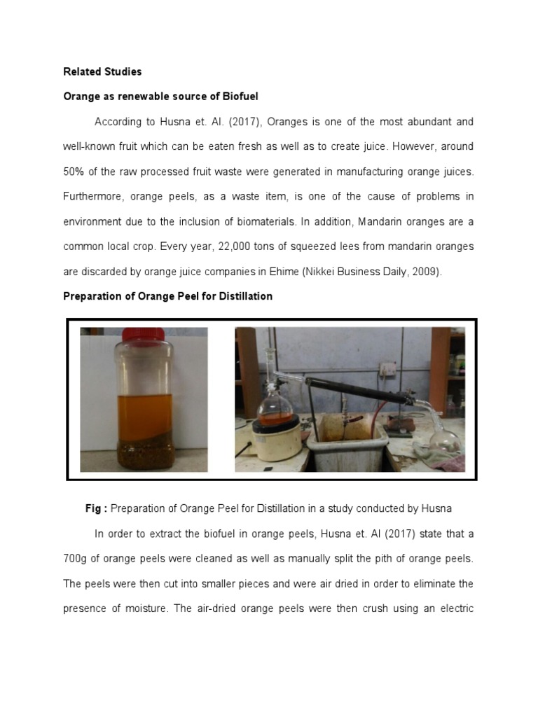 Orange Peel Biofuel Extraction Process | PDF | Biofuel | Diesel Fuel