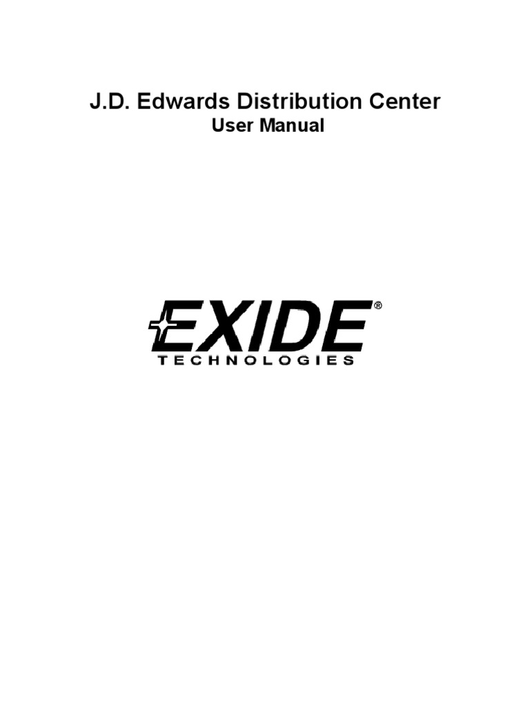 J.D. Edwards Distribution Manual | PDF | Warehouse | Computer Keyboard
