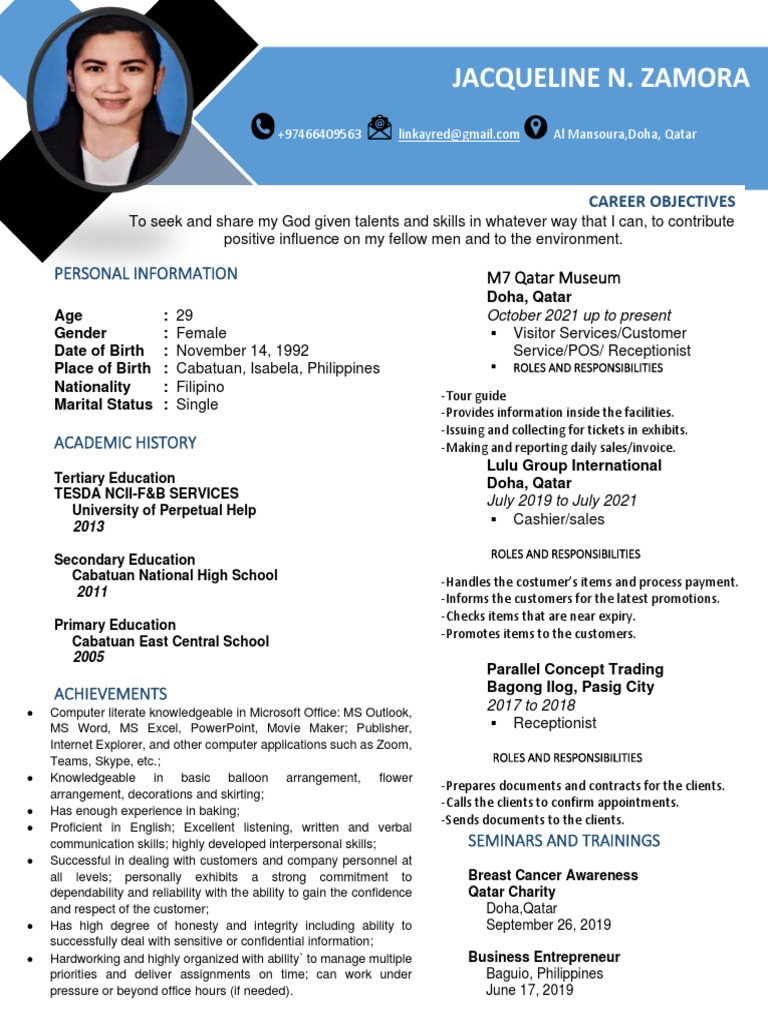 CV - Jacqueline N. Zamora - PDF 101 | PDF