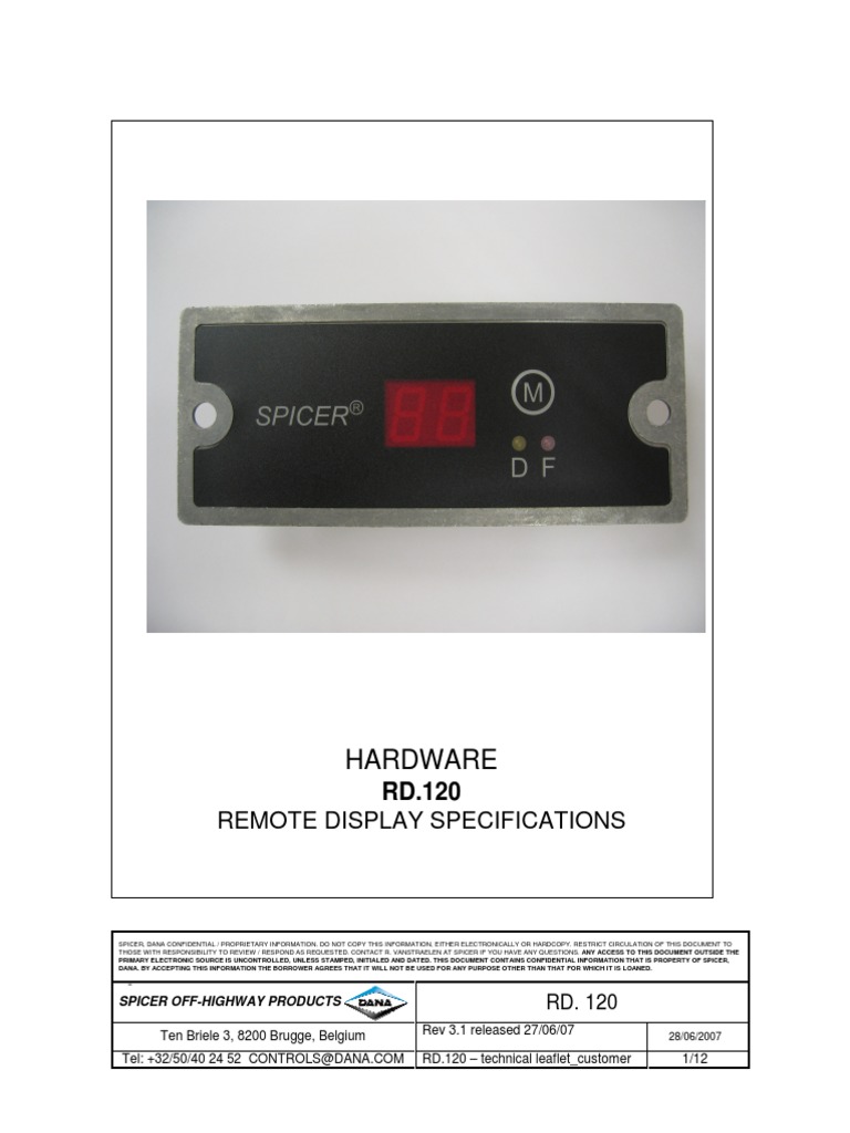 RD.120 - Technical Leaflet - V31 - Customer | PDF | Electrical ...